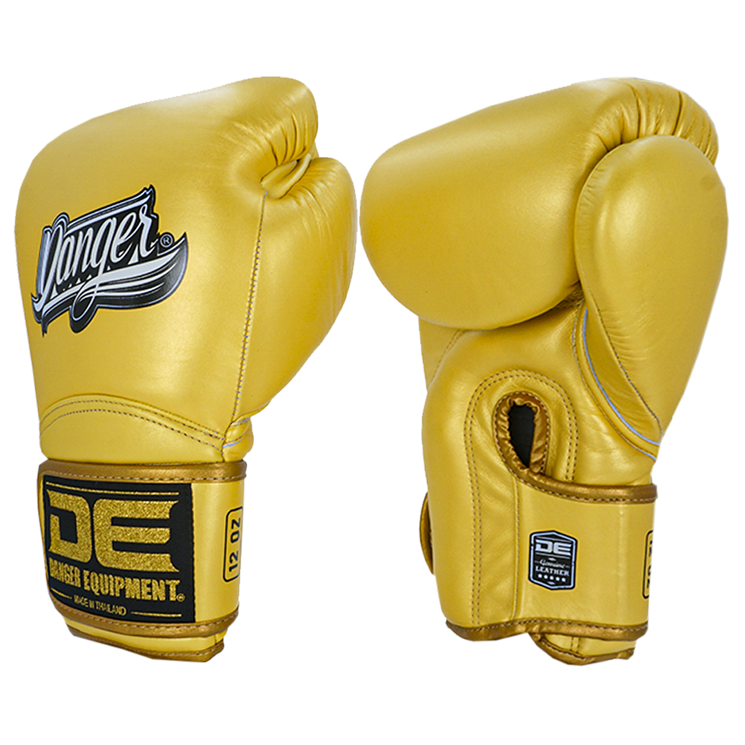 Boxing Gloves Danger Rocket Leather 24k Gold – Danger Equipment