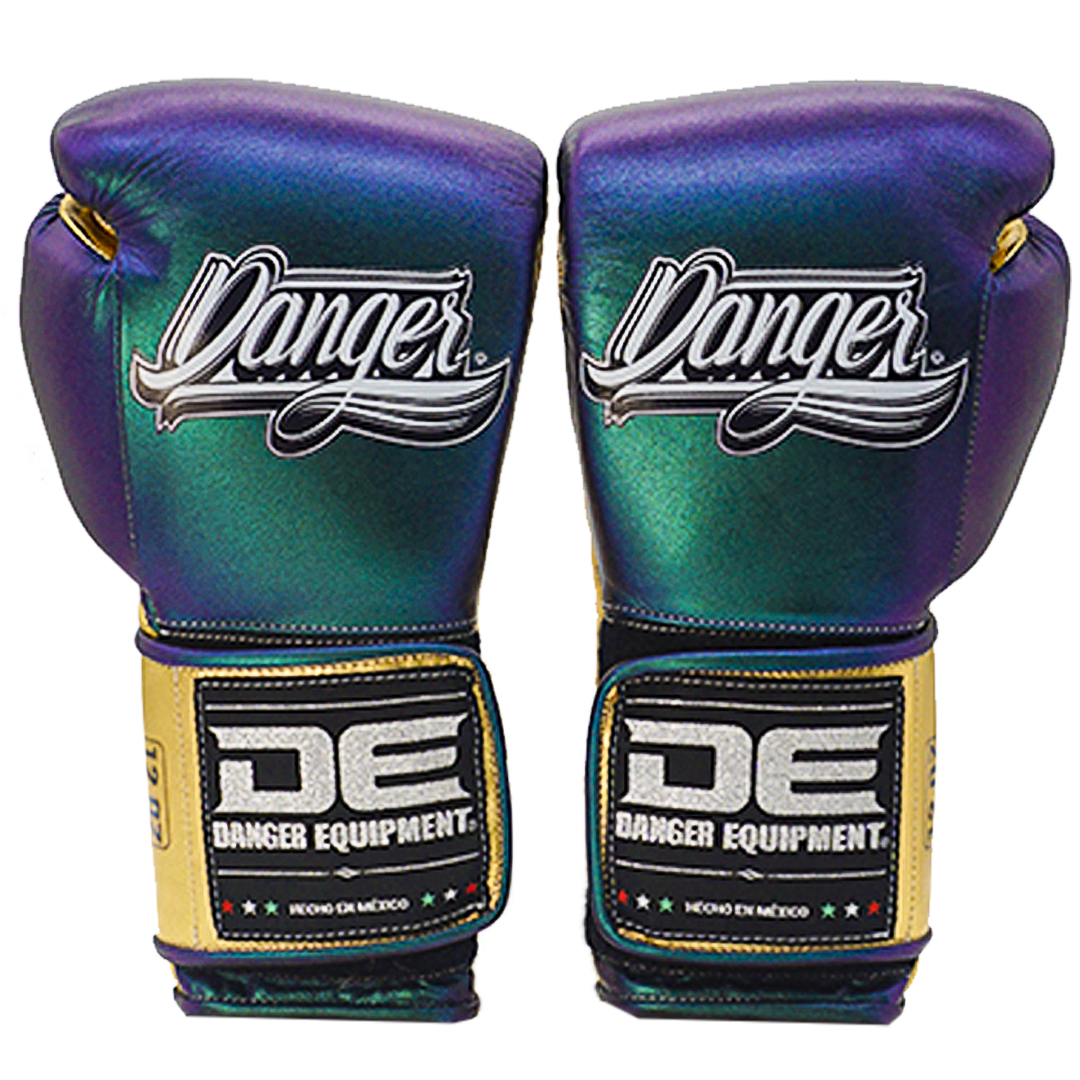 Boxing Pro Gloves Velcro Danger Mx Blue Gold – Danger Equipment